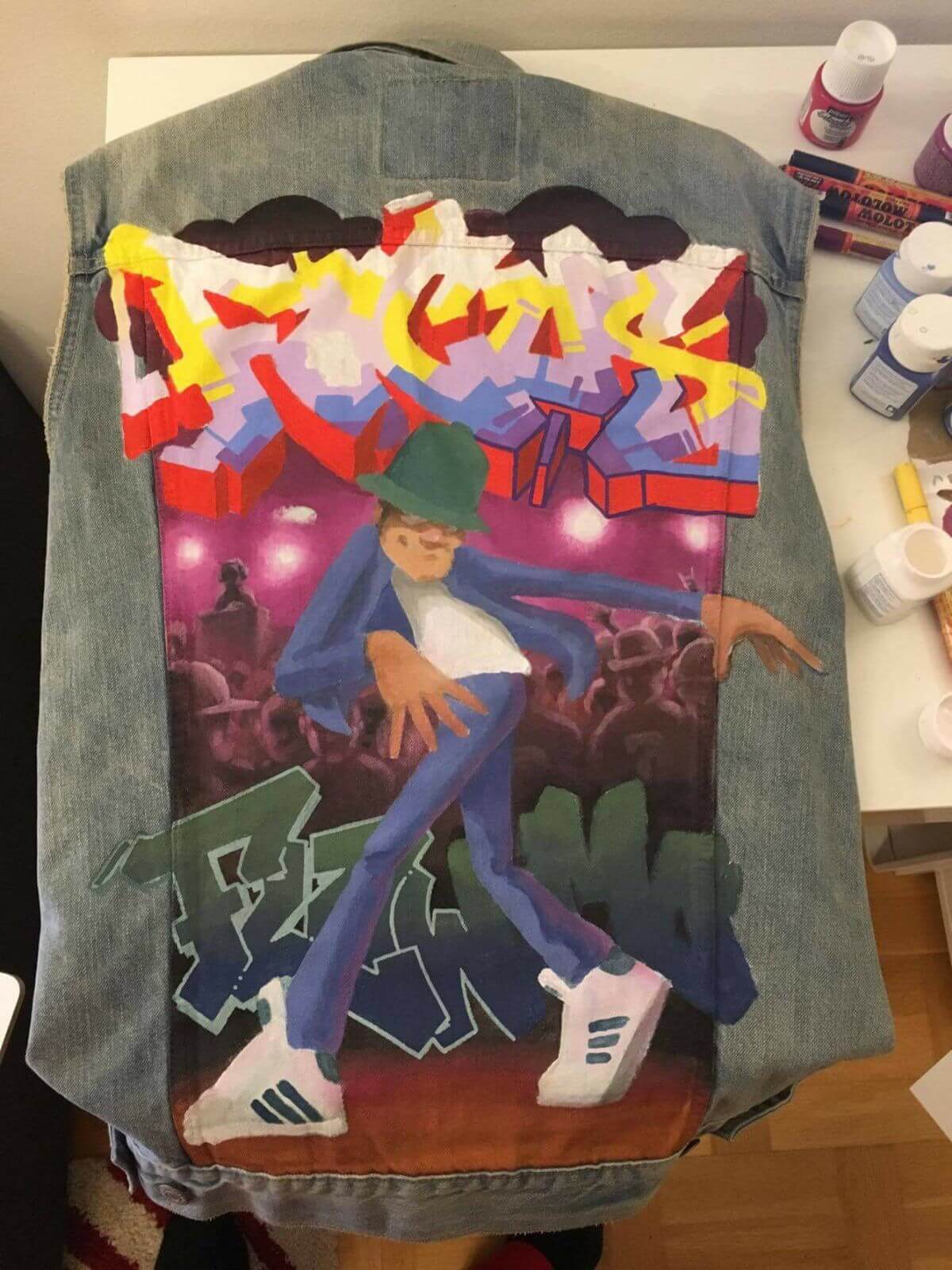 How to paint your own custom denim back piece by Kid Kash 7$ - B-Boy ...